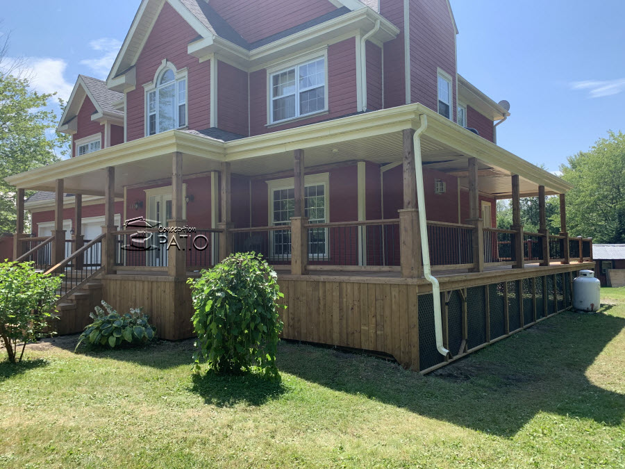Patio sur mesure Montréal, gazebo, pergola, cèdre rouge, bois traité ...